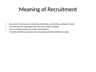 Recruitment Presentation ppt for bba student | PPTX