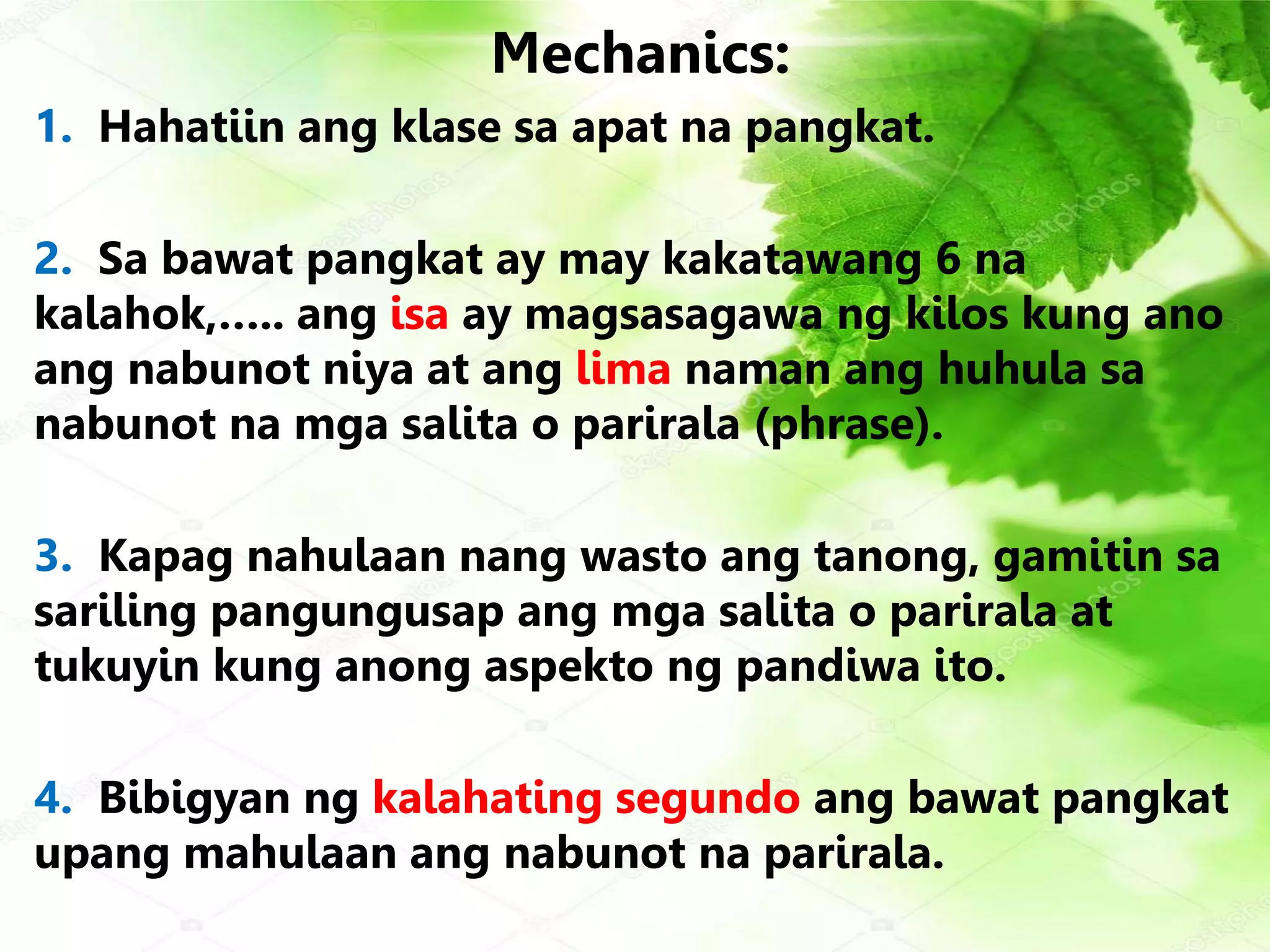 Filipino 9 Gramatika: Pandiwang nasa Panaganong Paturol | PPTX