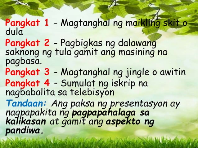 Filipino 9 Gramatika: Pandiwang nasa Panaganong Paturol | PPTX