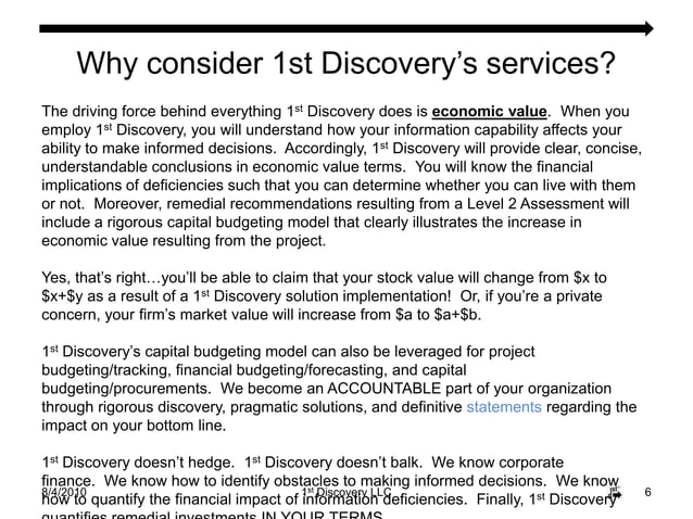 1st Discovery Delivery Model | PPT
