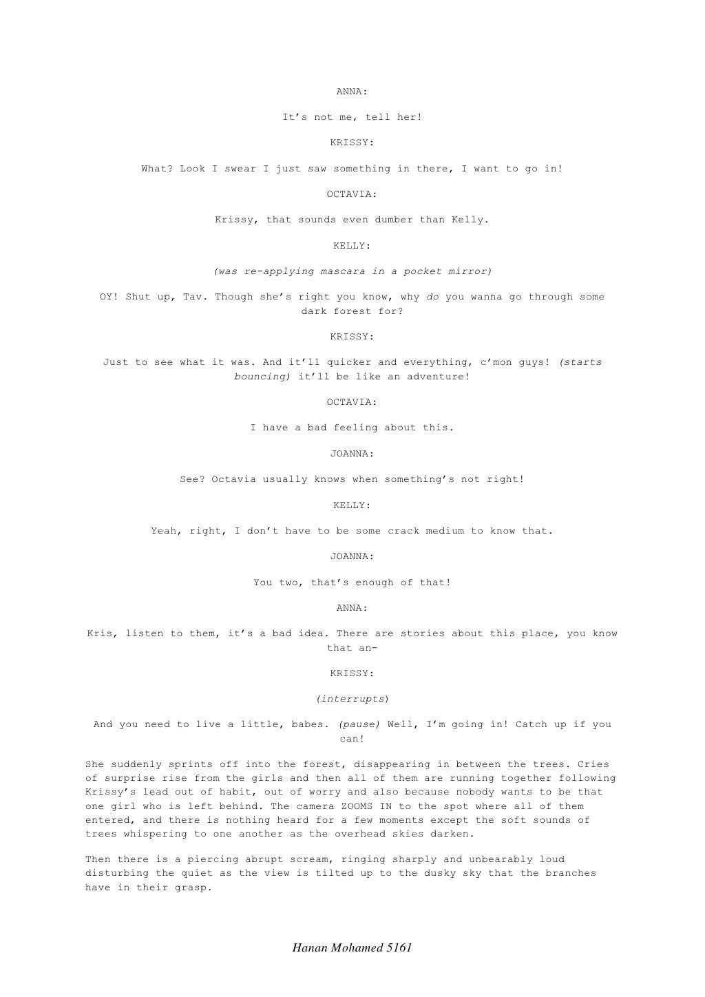 1st draft script