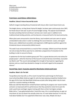 1st draft stories | PDF