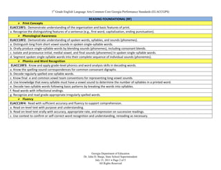 1st Grade CCGPS: ELA | PPT
