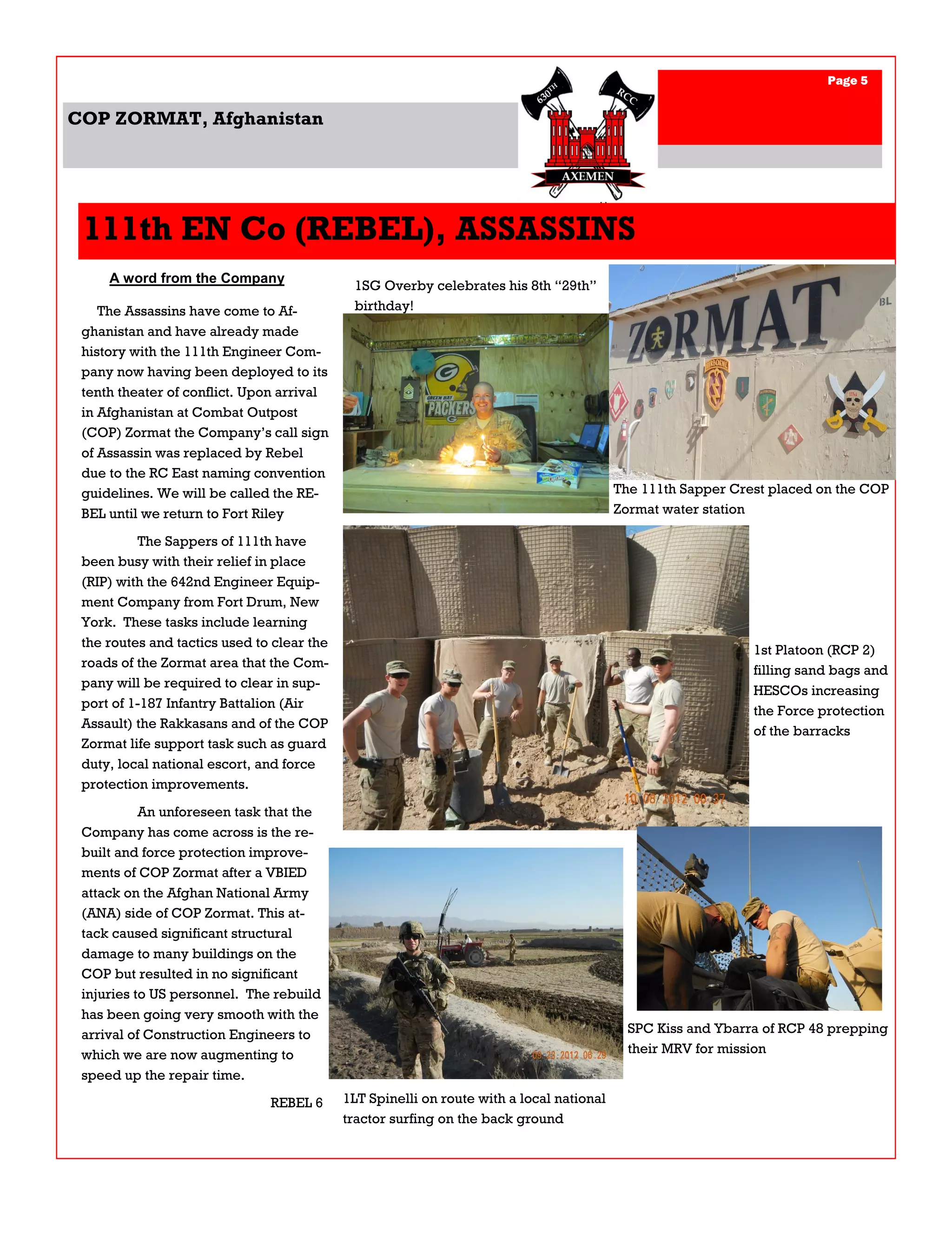 1st Engineer Battalion November Newsletter | PDF