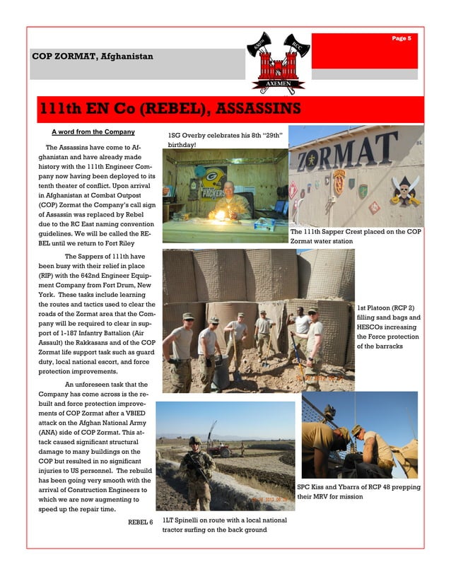 1st Engineer Battalion November Newsletter | PDF