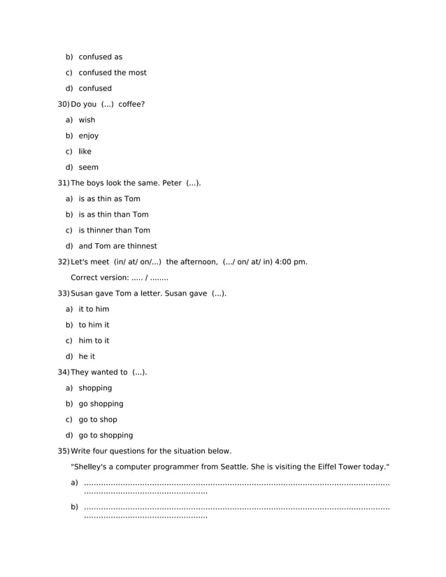 1st english test | PDF