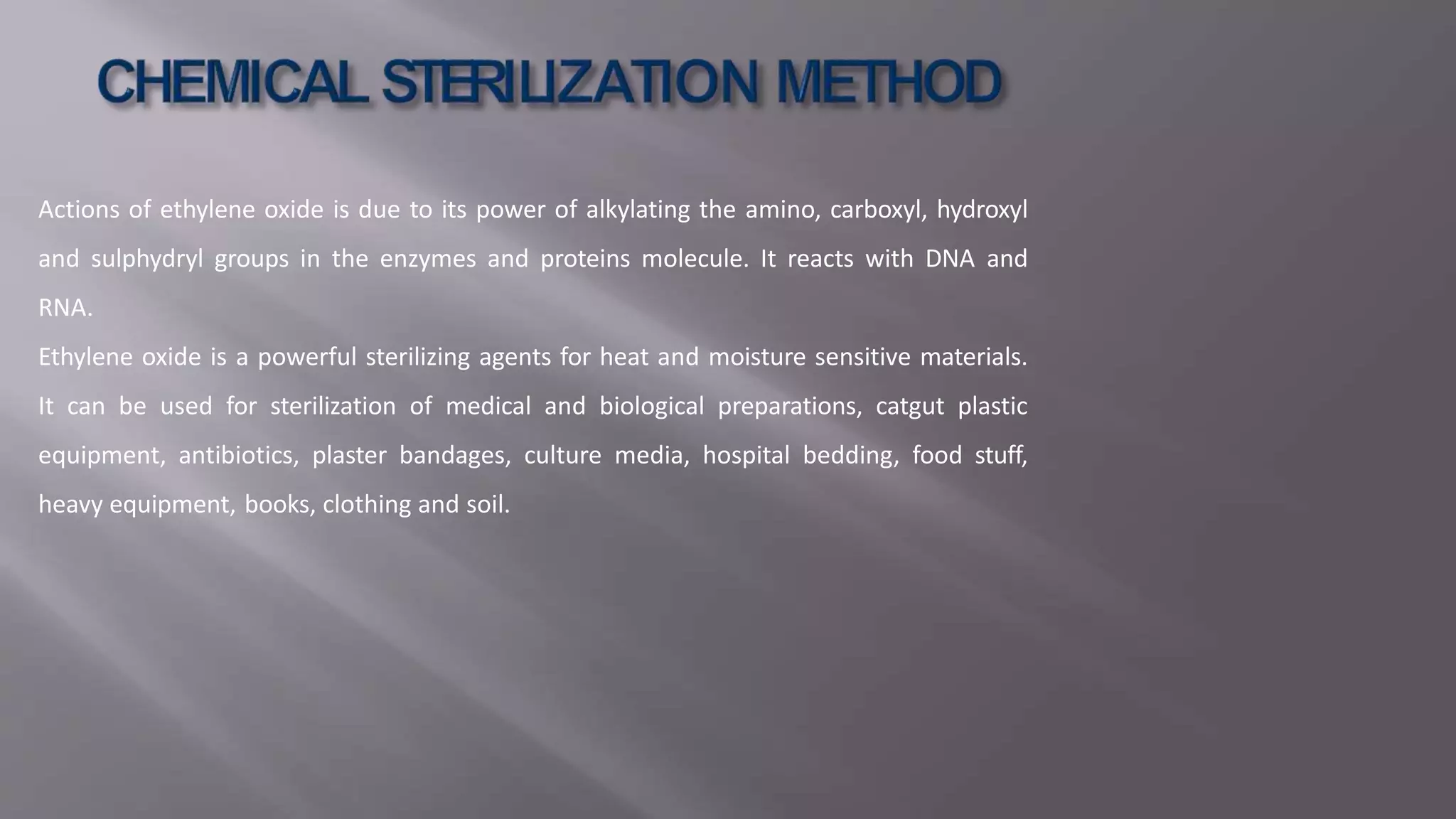 Study of principle, procedure, merits, demerits and applications of physical, chemical gaseous ...