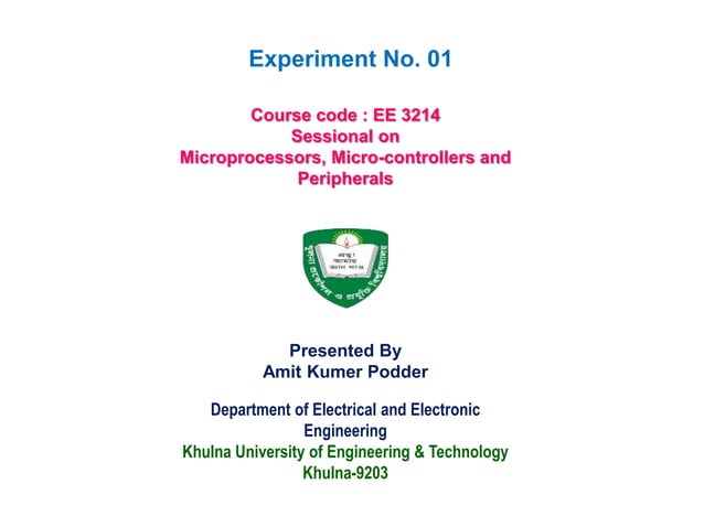 Micro-processor, Micro-controller and Peripherals | PPT