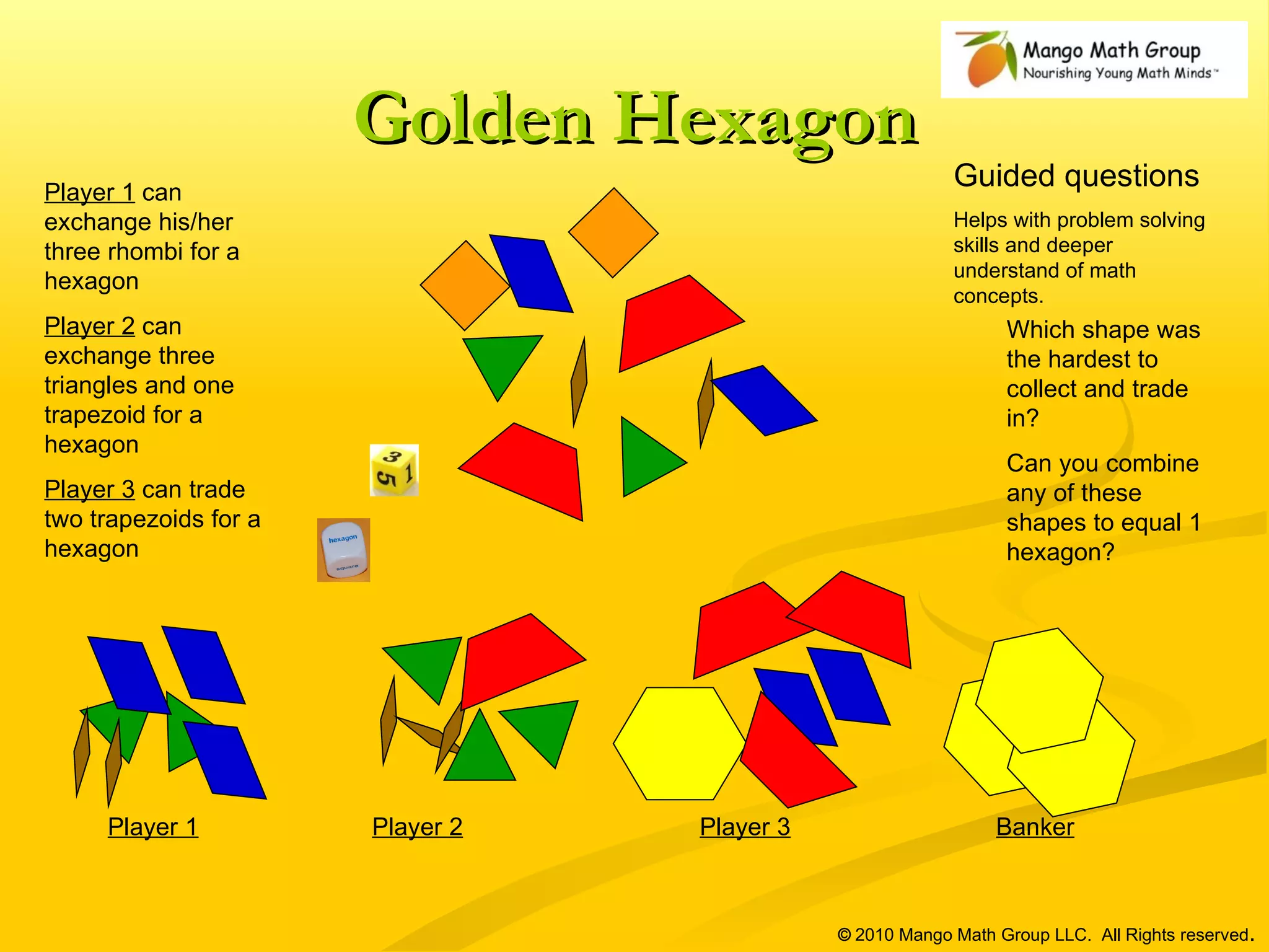 1st Grade Math Activity: Golden Hexagon (Algebra) | PPT