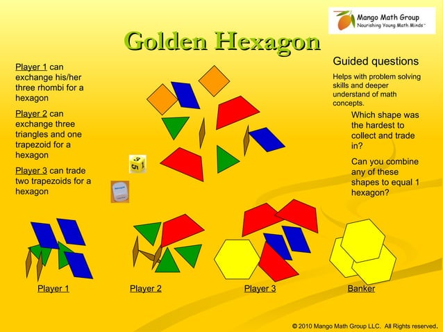 1st Grade Math Activity: Golden Hexagon (Algebra) | PPT