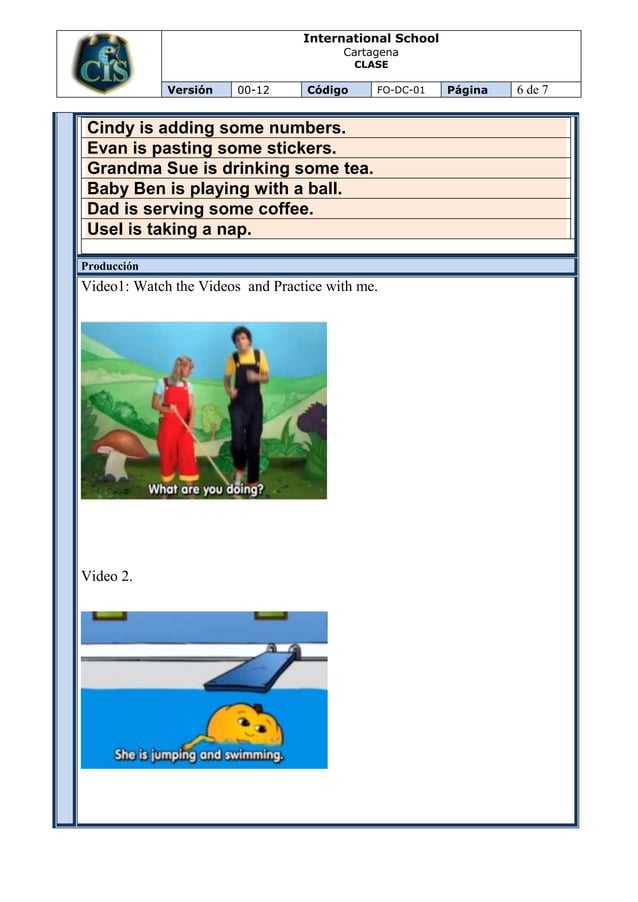 1stgradepresentcontinuous | PDF