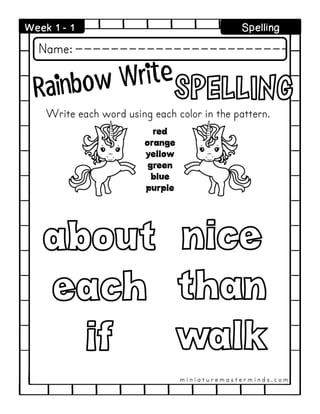 1st grade spelling | PDF