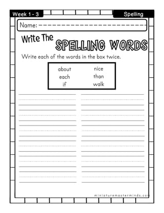 1st grade spelling | PDF