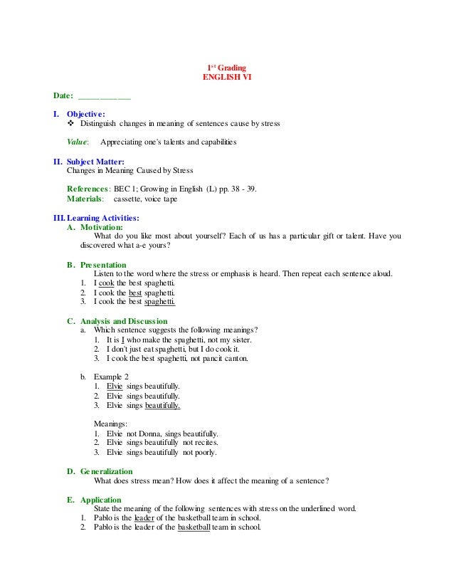 1st grading 4th grading english