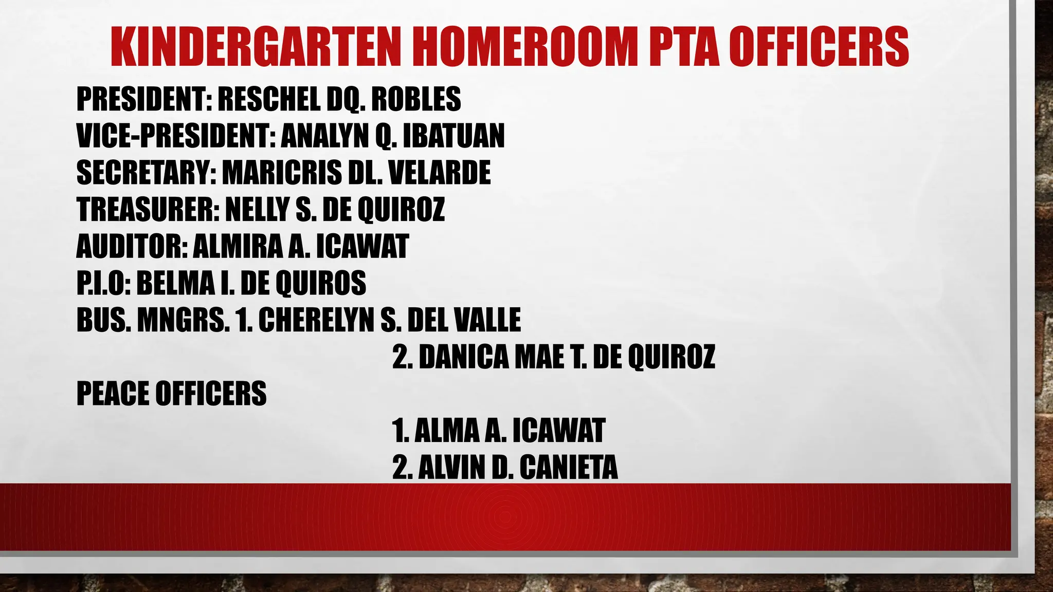 FIRST SLIDES FOR homeroom pta meeting.pptx