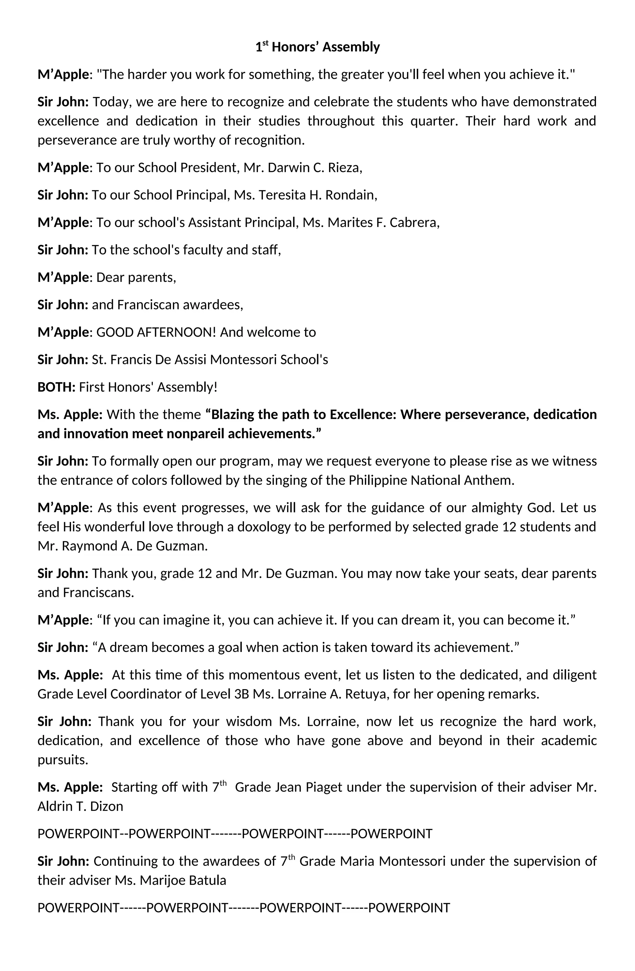 1st Honors Assembly Script SFAMS24.docx