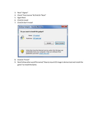 1st how to install demon tool | PDF