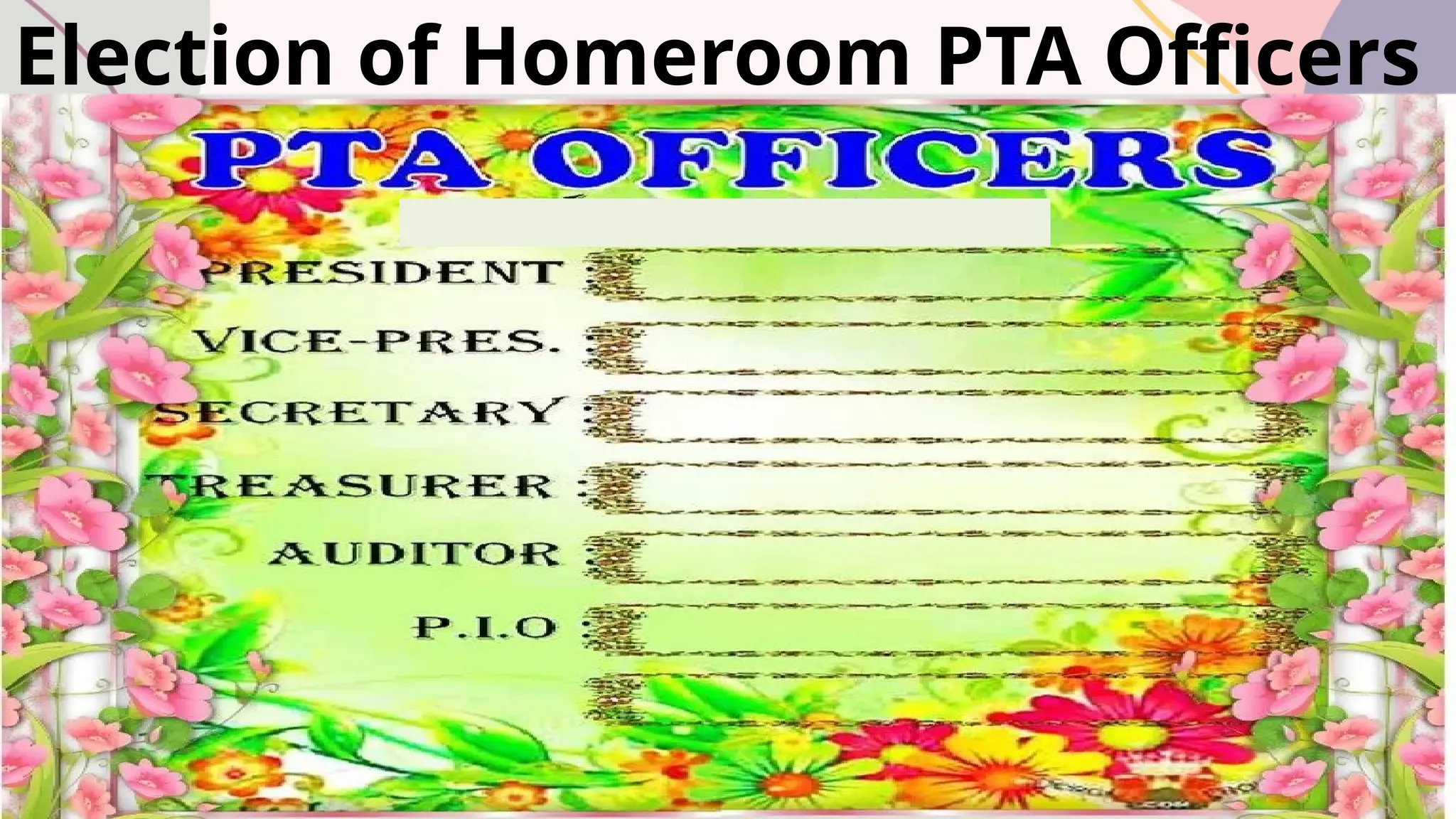 First Homeroom PTA Meeting PowerPoint presentation | PPTX