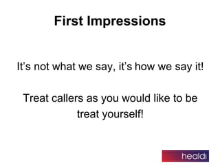 Tips to Make a Great 1st Impression on the Phone | PPTX