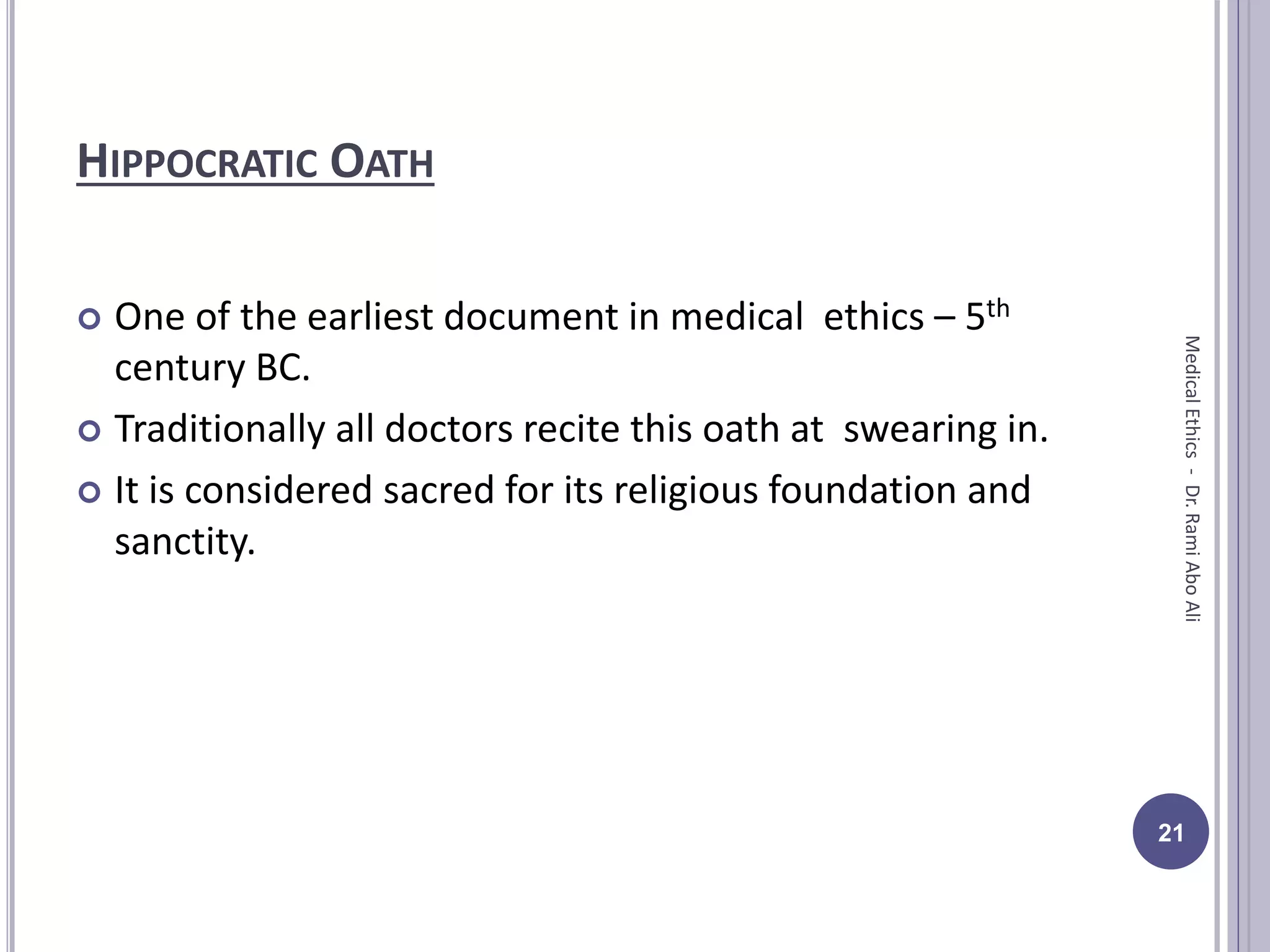 introduction to medical ethics and bioethics | PPTX