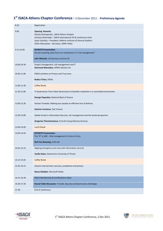 1st isaca conference program | PDF