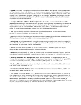 1st January 2017 - The twelve apostles of Jesus Christ | DOCX