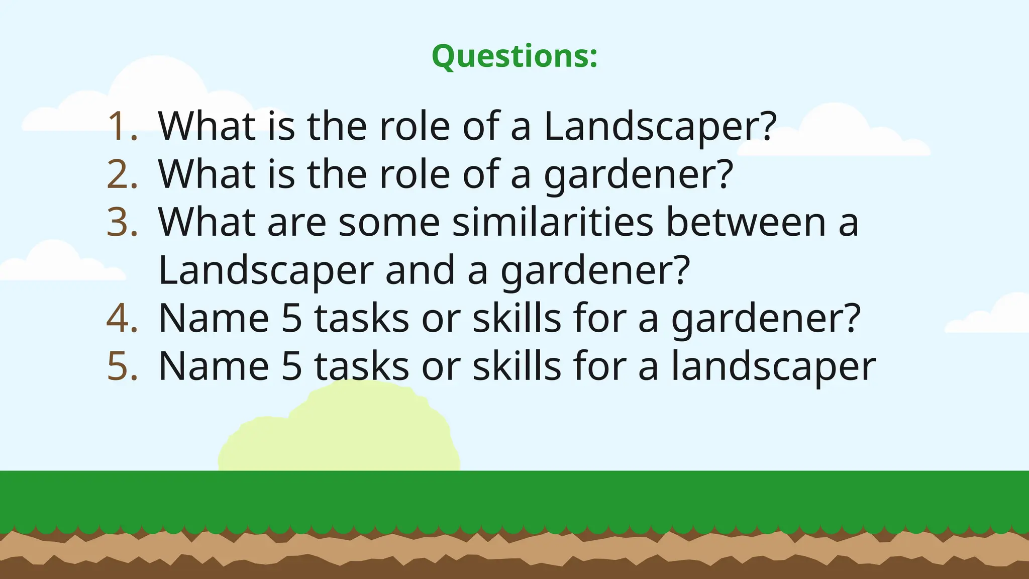Landscaping Roles and responsibilities for highschool students | PPTX