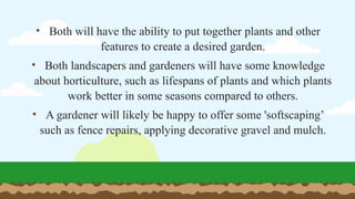 Landscaping Roles and responsibilities for highschool students | PPTX
