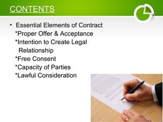 ESSENTIAL ELEMENTS OF A CONTRACT | PPT