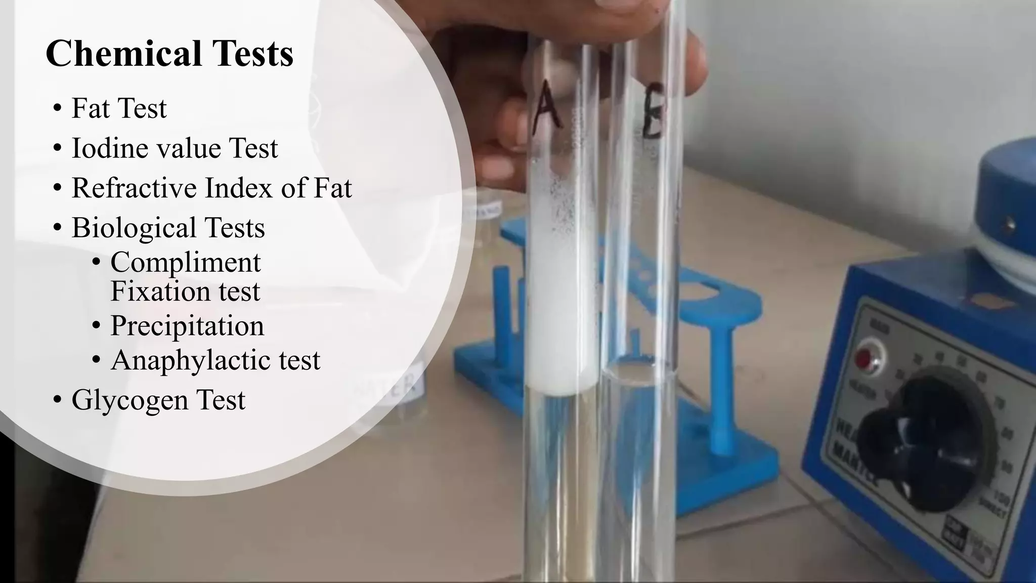 1st lec chemical tests for meat differentiation | PPTX
