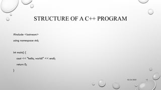 Introduction to c++ with first program.pptx