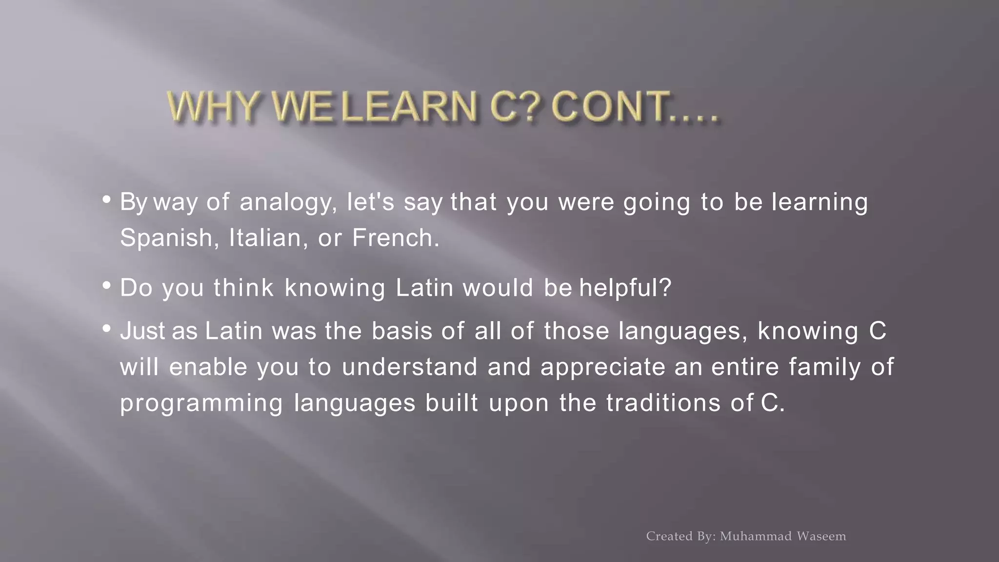 Introdcution to C Language | PPT