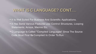 Introdcution to C Language | PPT