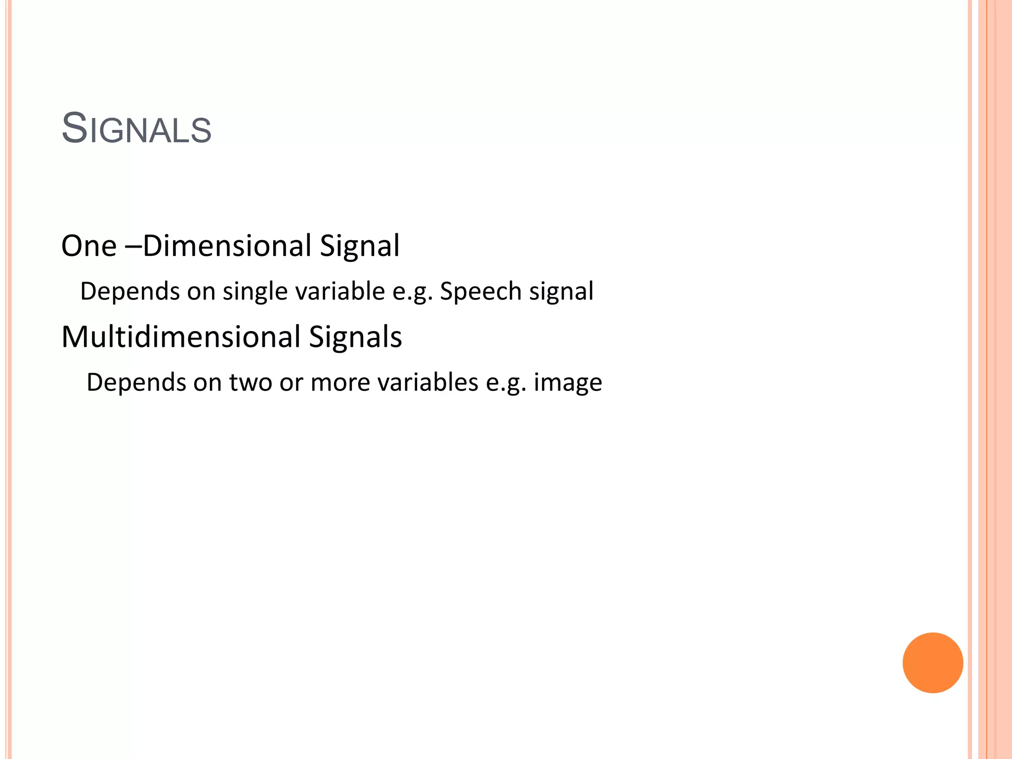 Lecture No:1 Signals & Systems | PPTX