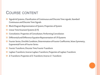 Lecture No:1 Signals & Systems | PPTX