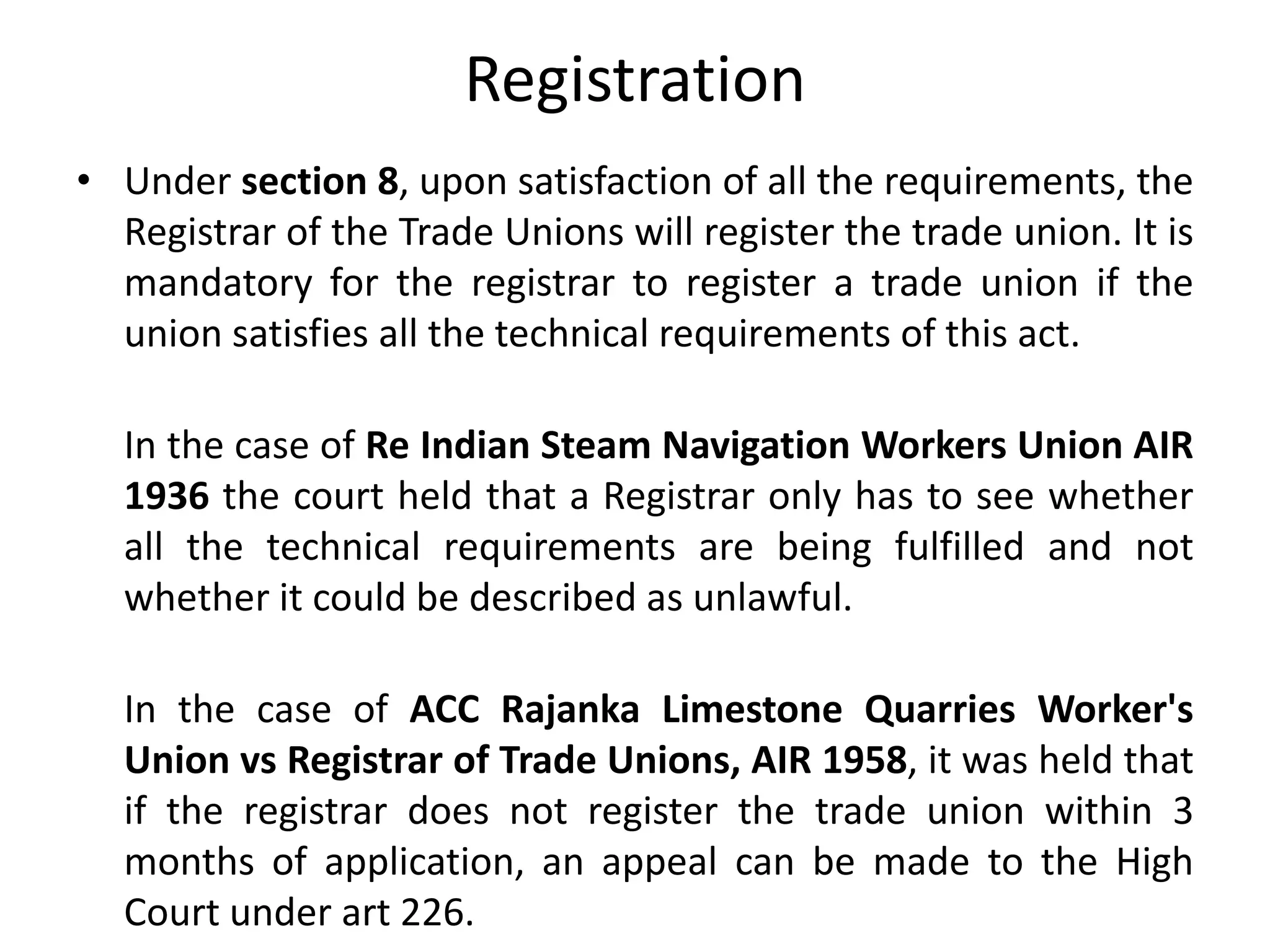 Complete Notes on The Trade Union Act, 1926 | PPTX