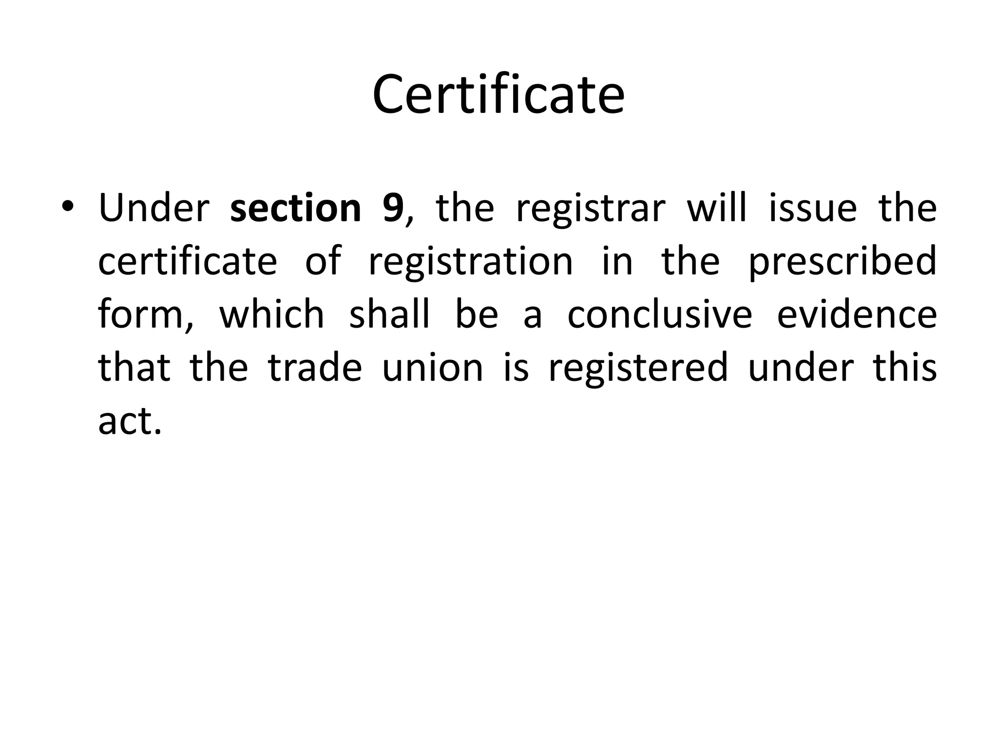 Complete Notes on The Trade Union Act, 1926 | PPTX
