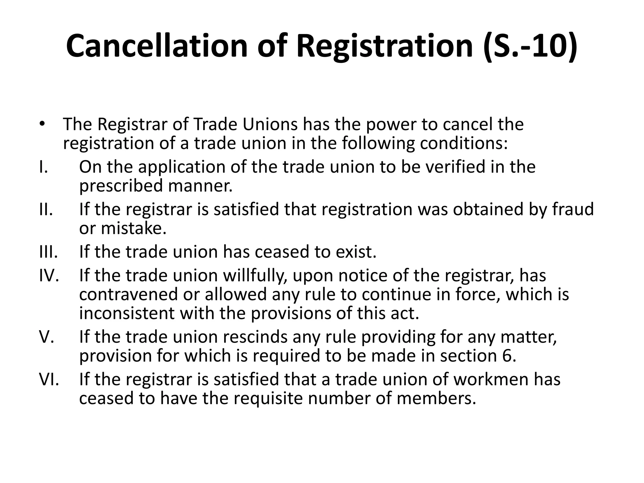 Complete Notes on The Trade Union Act, 1926 | PPTX