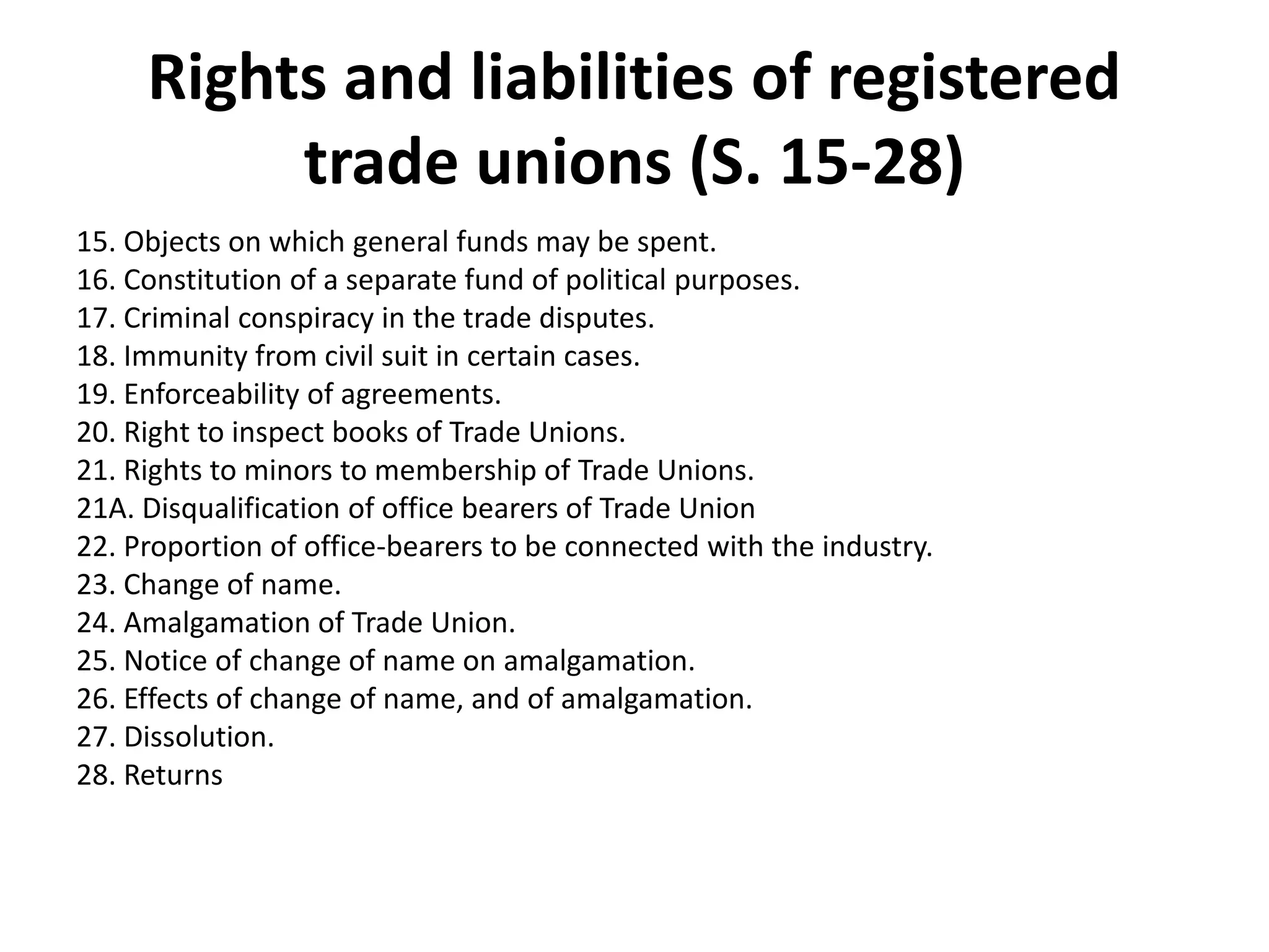 Complete Notes on The Trade Union Act, 1926 | PPTX