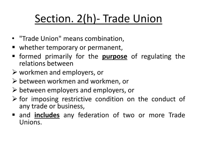 Complete Notes on The Trade Union Act, 1926 | PPTX | Law