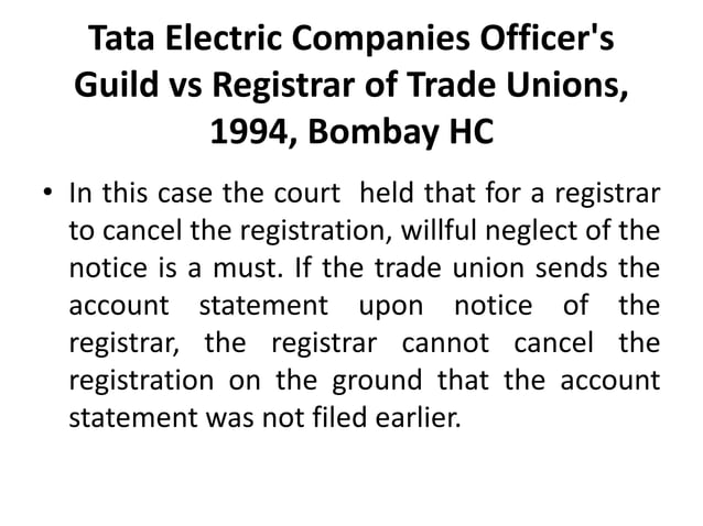 Complete Notes on The Trade Union Act, 1926 | PPTX | Law