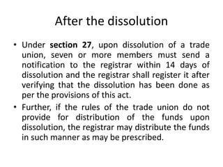 Complete Notes on The Trade Union Act, 1926 | PPTX