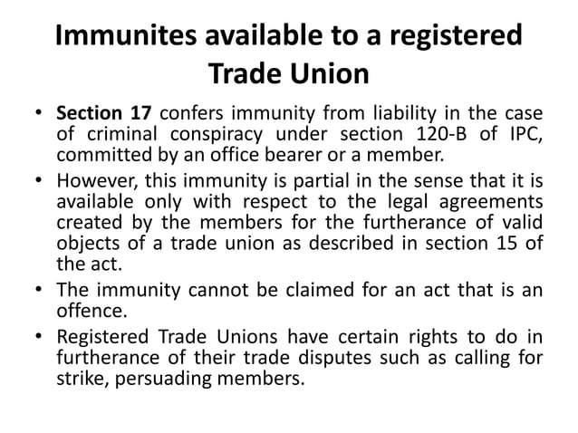 Complete Notes on The Trade Union Act, 1926 | PPTX | Law