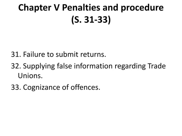 Complete Notes on The Trade Union Act, 1926 | PPTX | Law