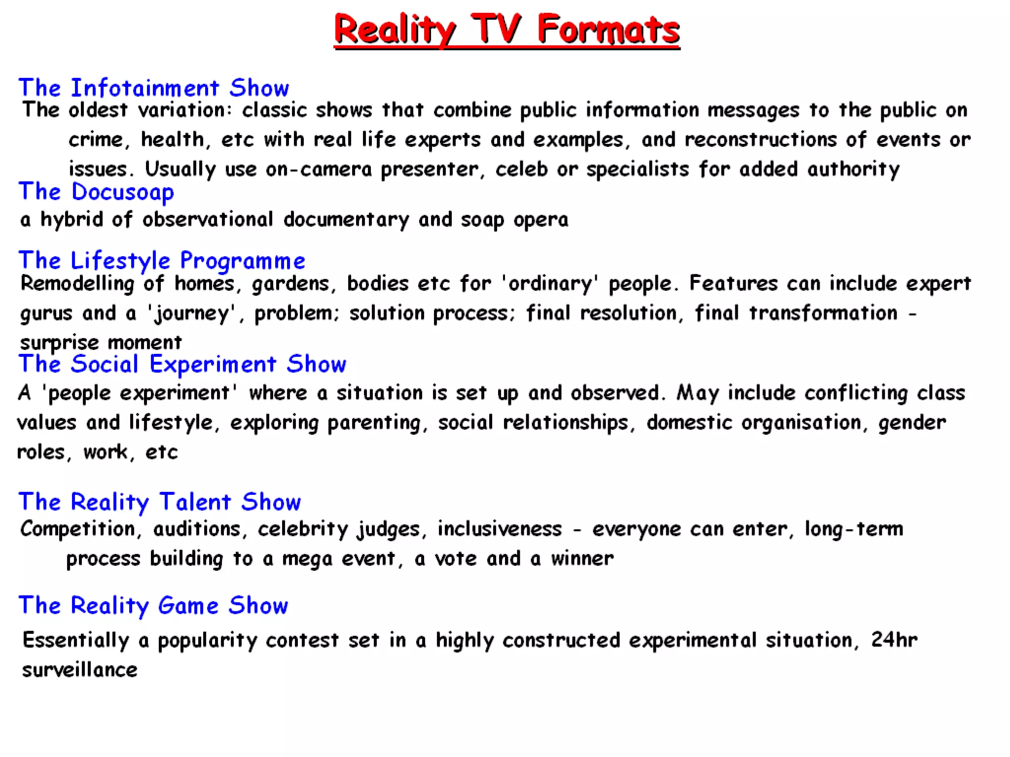 Lesson 1: Reality TV | PPT