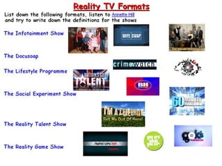 Lesson 1: Reality TV | PPT