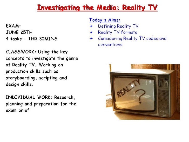 Lesson 1: Reality TV