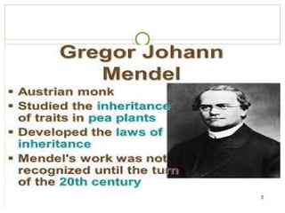 INTRODUCTION TO GENETICS.pptx GREGOR MENDEL | PPT