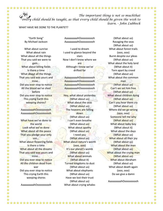 1st lesson plan 11-10°° what have we done to the world? | PDF