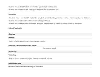 Lesson Plan: Bill of Rights | PDF